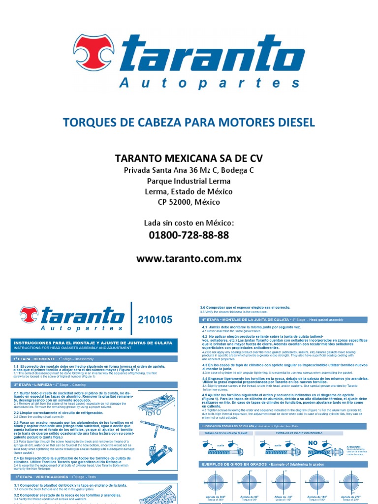 TORQUES Manual PDF | PDF | Tornillo | Esfuerzo de torsión