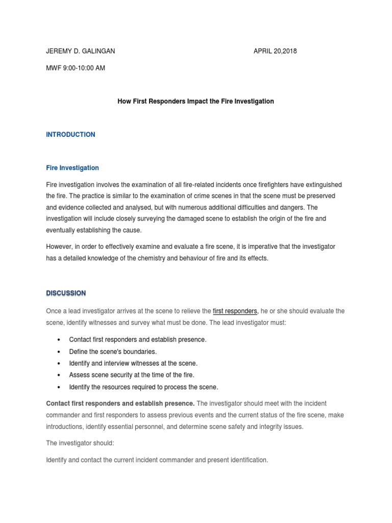 Fire Investigation | PDF | Firefighter | Fires