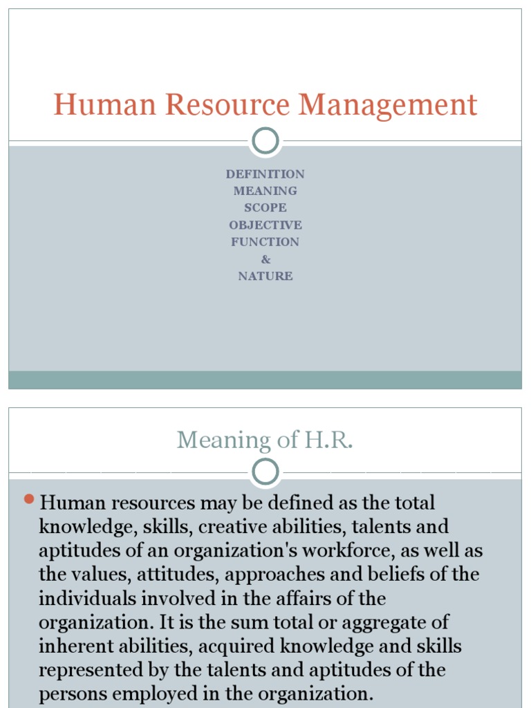 Human Resource Management | PDF | Human Resource Management | Human ...