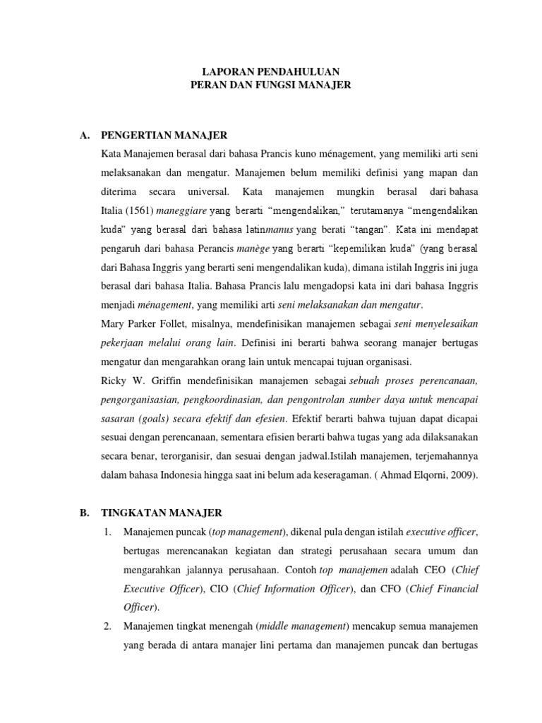 Peran Manager | PDF