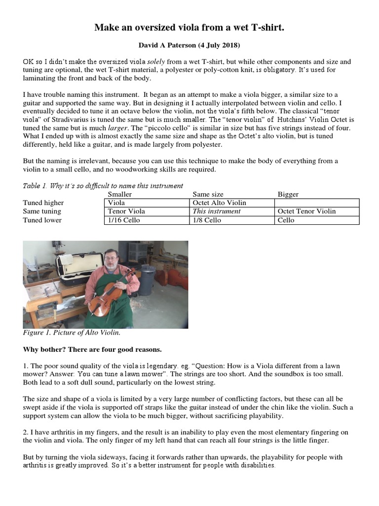 Viola As Bowed Guitar Pdf Cello Violin