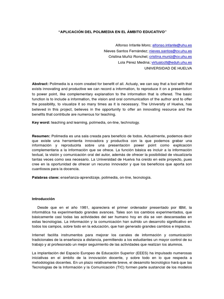Polimedia: Innovación en Educación | PDF | Maestros | Tecnología de ...