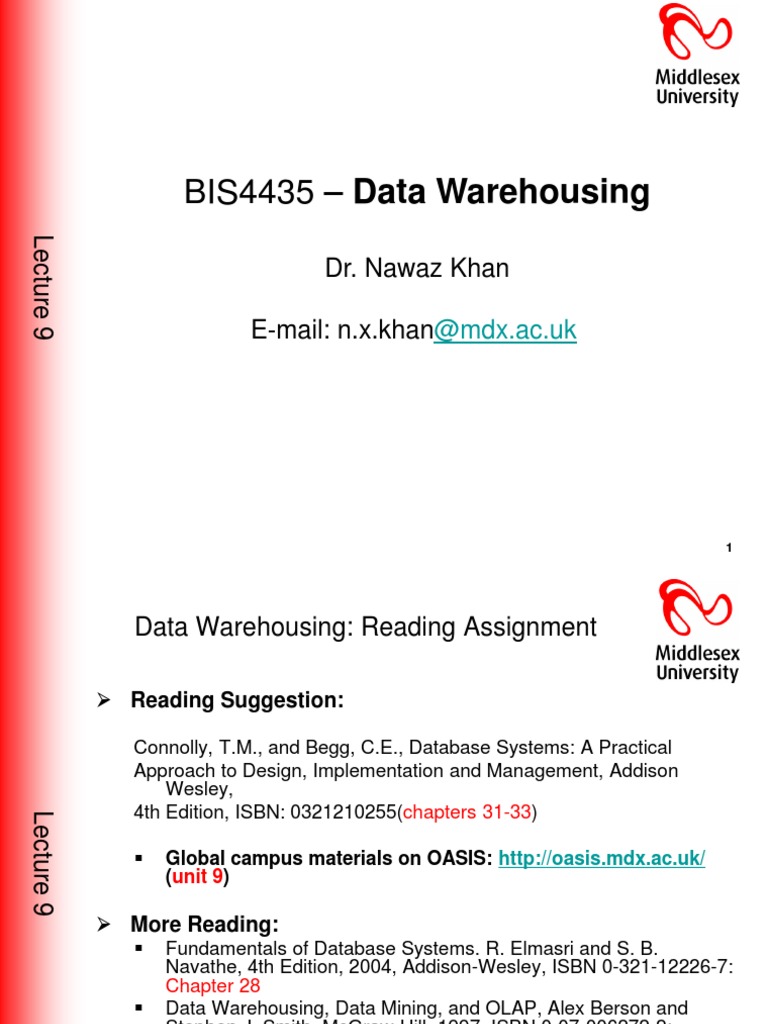 01 Lecture09 Slides | PDF | Data Warehouse | Metadata