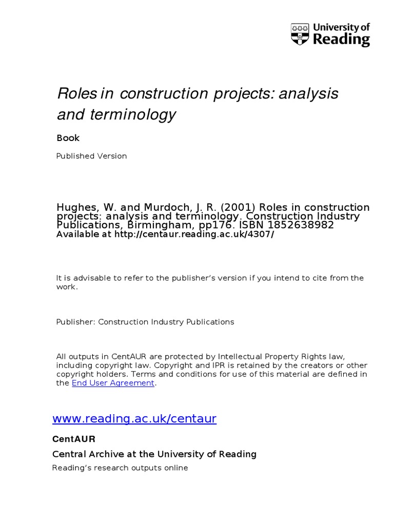 Roles in Construction Projects v6c PDF | PDF | Focus Group | Design