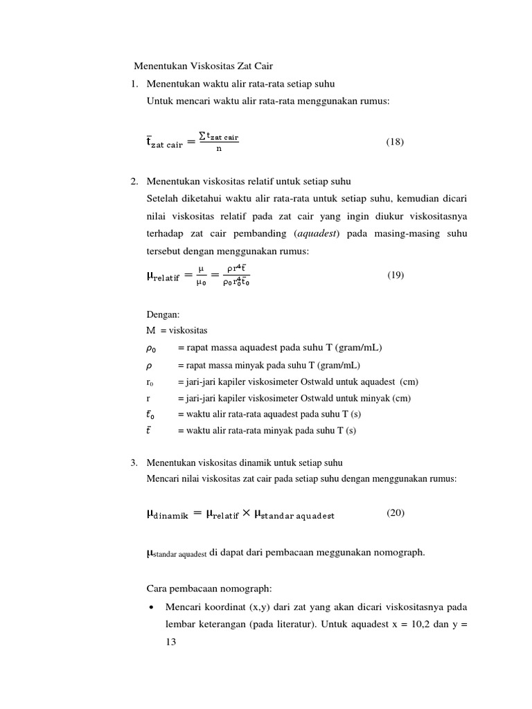 MENENTUKAN VISKOSITAS DENGAN METODE OSTWALD VISKOSIMETER | PDF