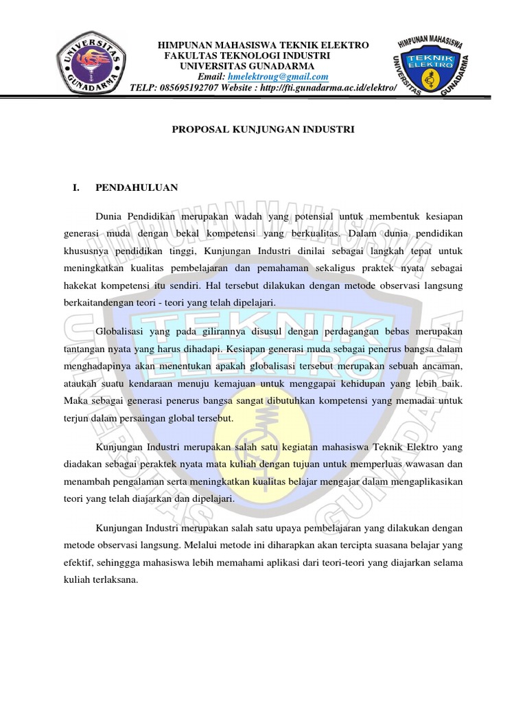 Proposal Kunjungan Industri | PDF