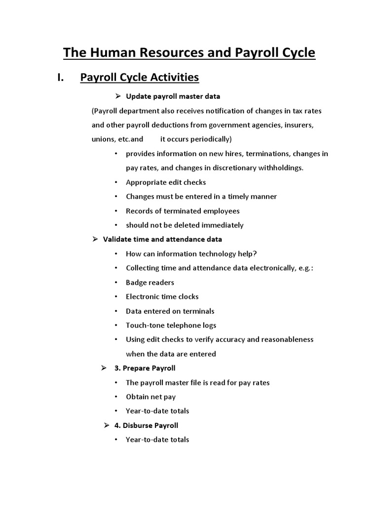 The Human Resources and Payroll Cycle | PDF | Paycheck | Payroll
