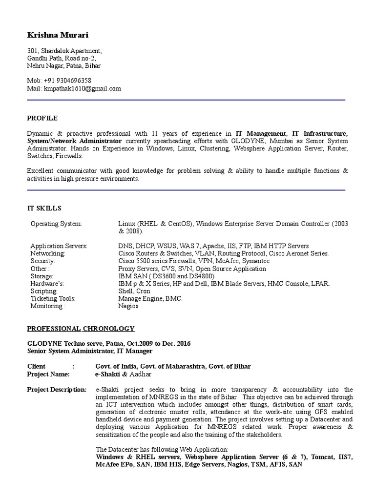 CV Krishna | PDF | Data Center | Server (Computing)