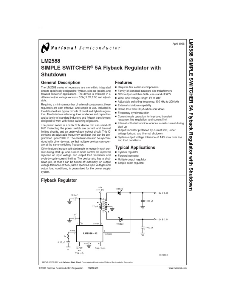 LM2588 | PDF | Amplifier | Electrical Engineering