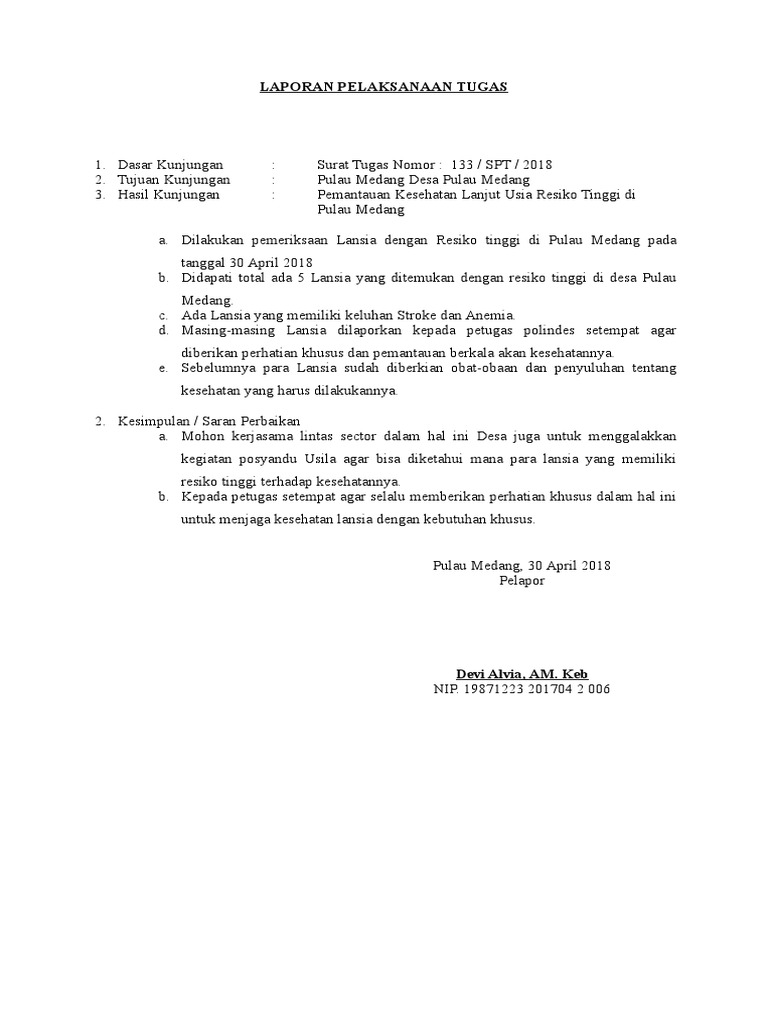 Contoh LPT Lansia Resti | PDF