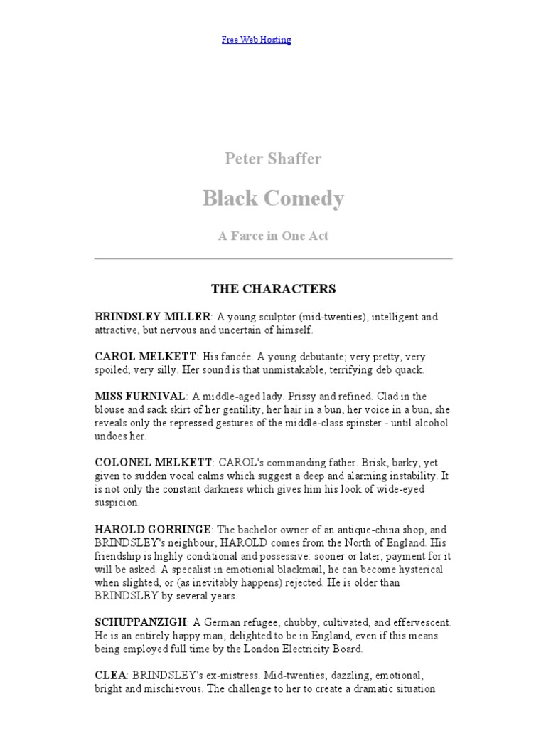 Black Comedy by Peter Shaffer | PDF