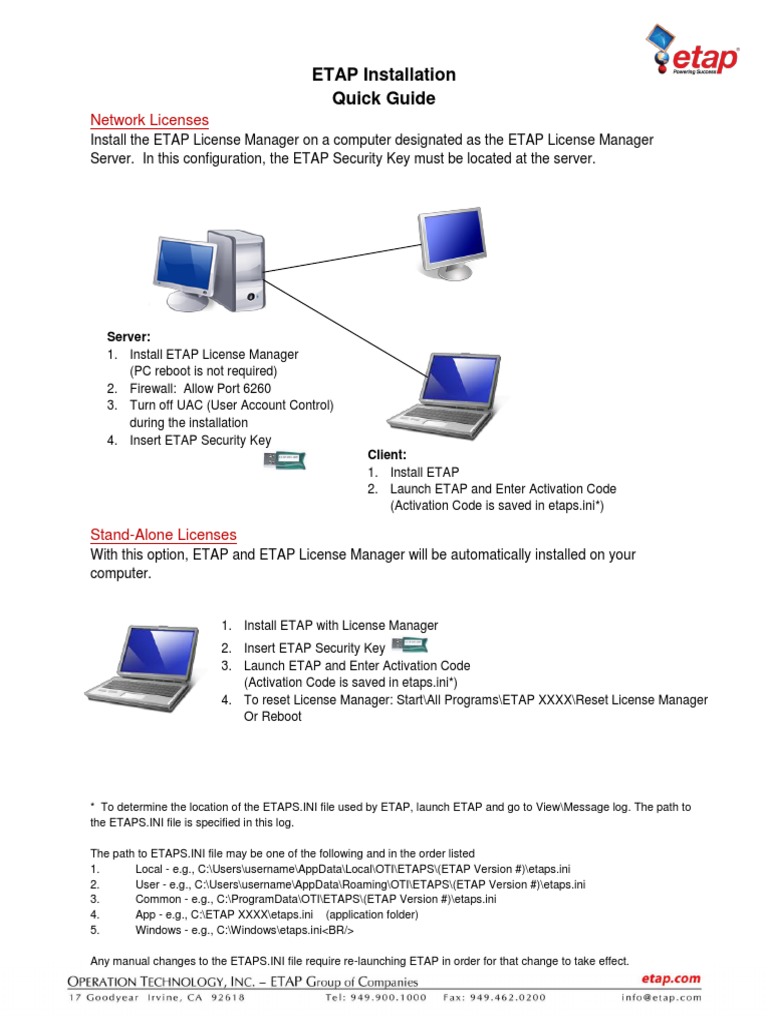 ETAP Install Quick Guide | PDF | Computers | Technology & Engineering