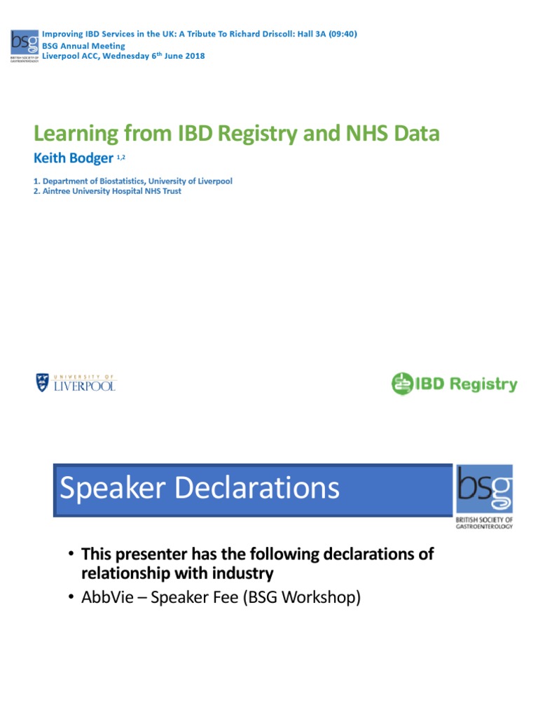 IBD Registry Insights from NHS Data | PDF | Inflammatory Bowel Disease ...