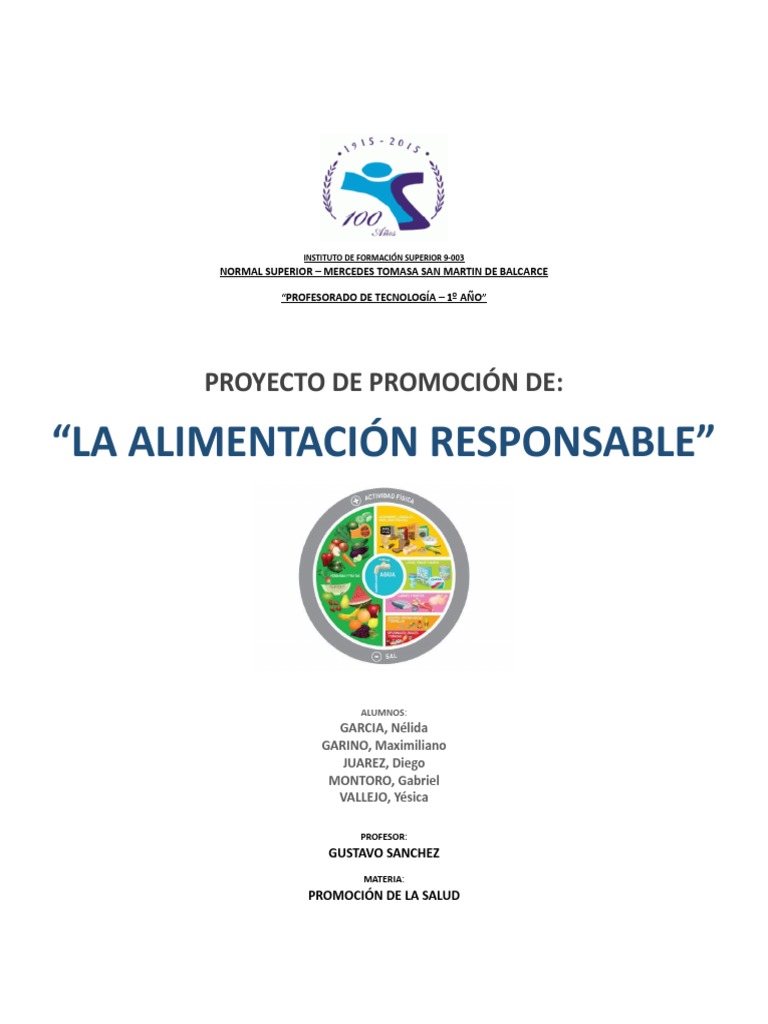 Proyecto Final de Promoción de La Salud (Nutrición) | PDF | Obesidad ...