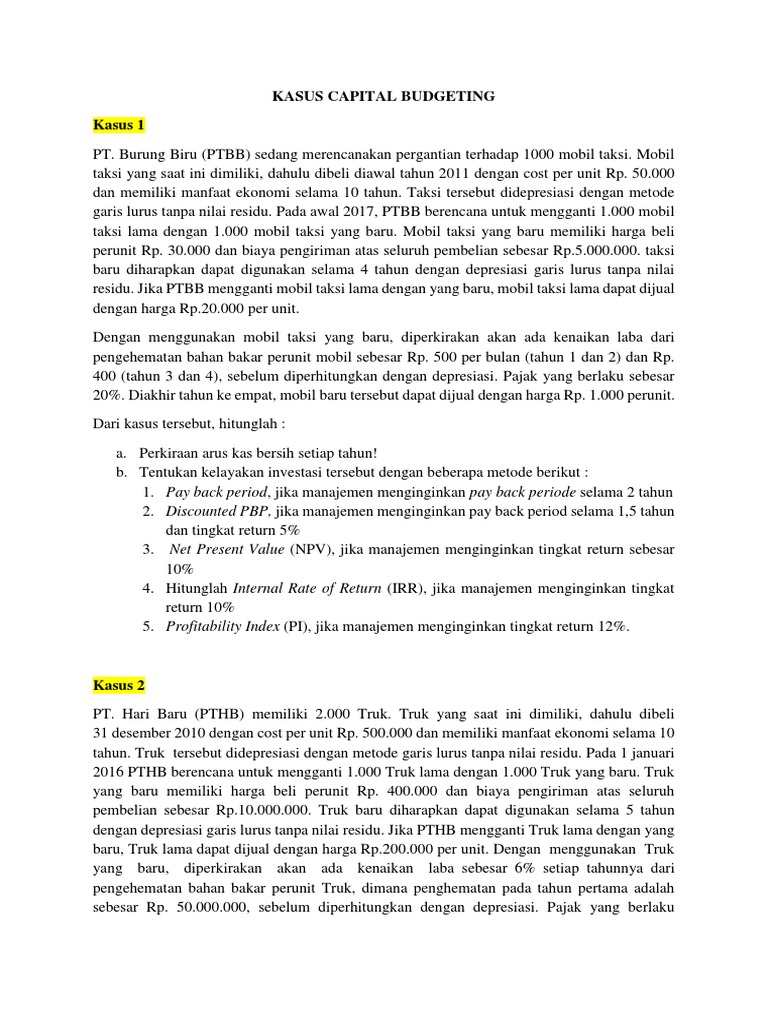 Soal Capital Budgeting | PDF