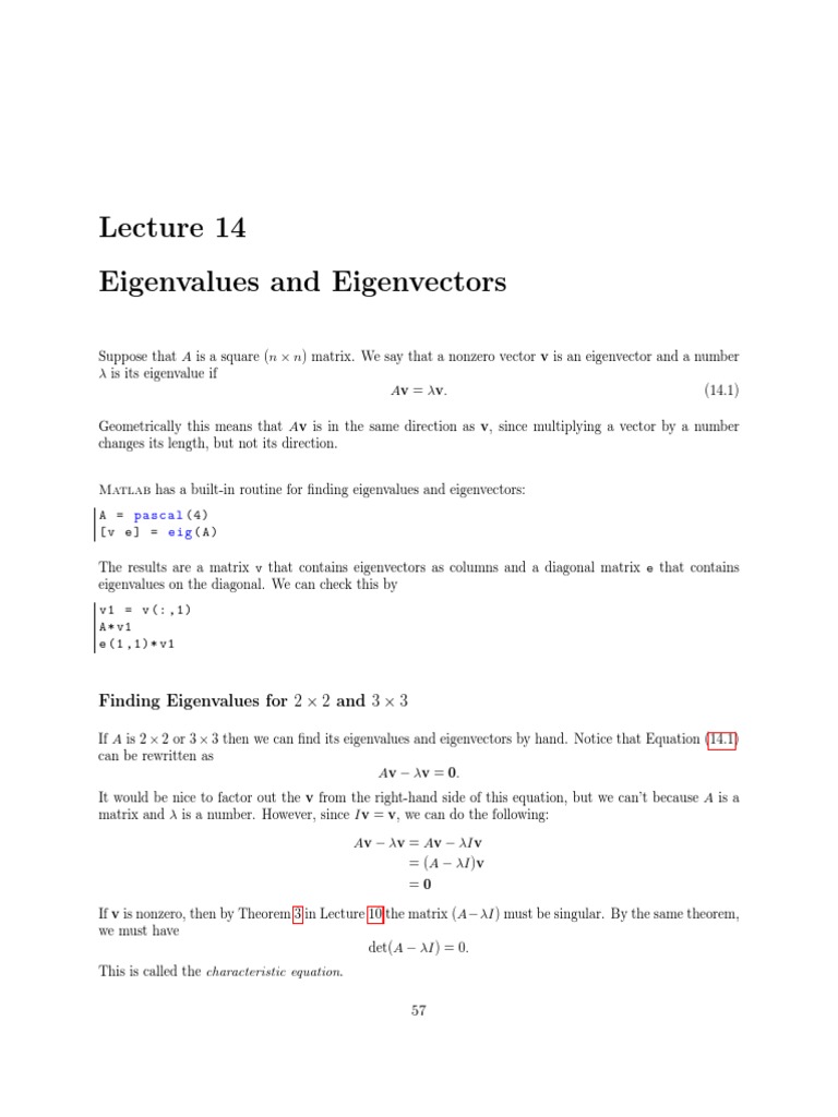 Eigenvalues and Eigenvectors | PDF | Eigenvalues And Eigenvectors | Matrix (Mathematics)