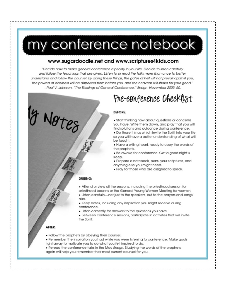 Youth LDS General Conference Packet | PDF | Mormonism | The Church Of ...