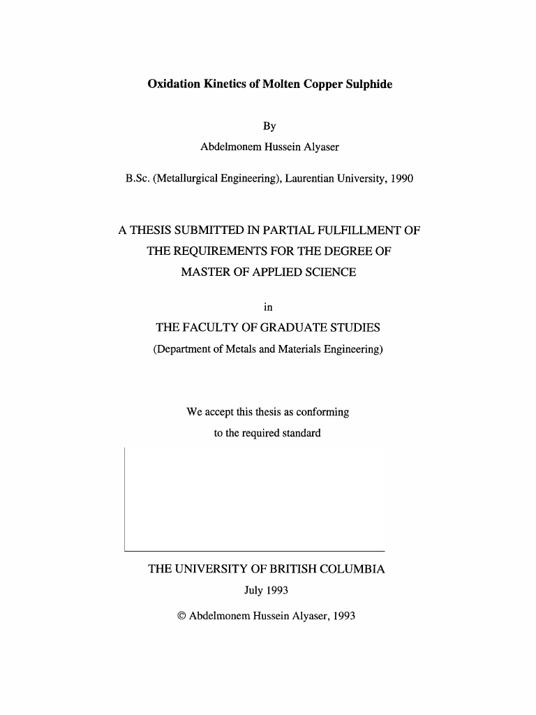 Oxidation Kinetics of Molten Copper Sulphide | PDF | Phase (Matter) | Gases