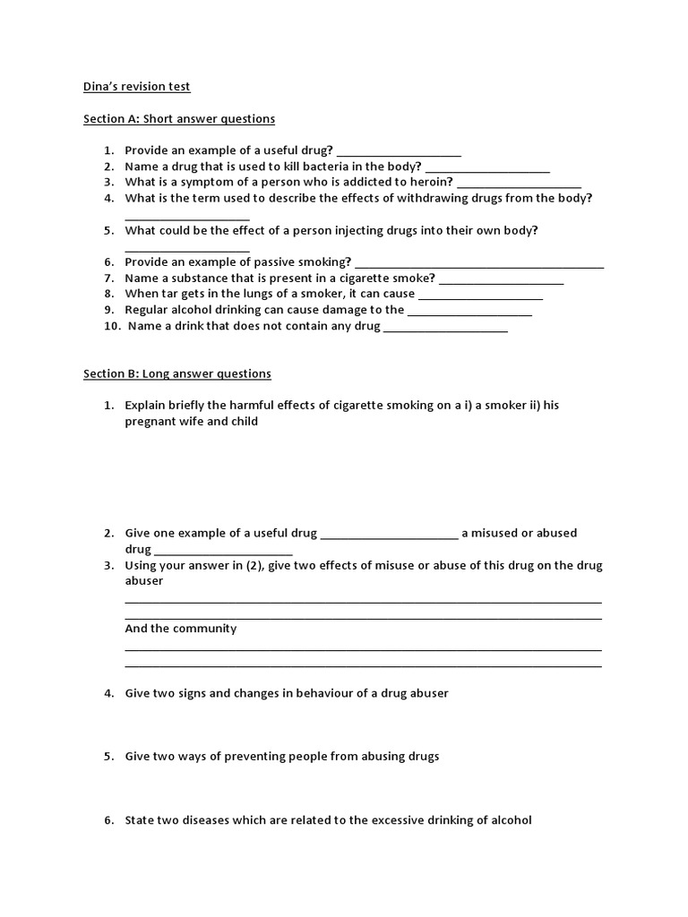 Year 8 Science Test | PDF | Cigarette | Heart
