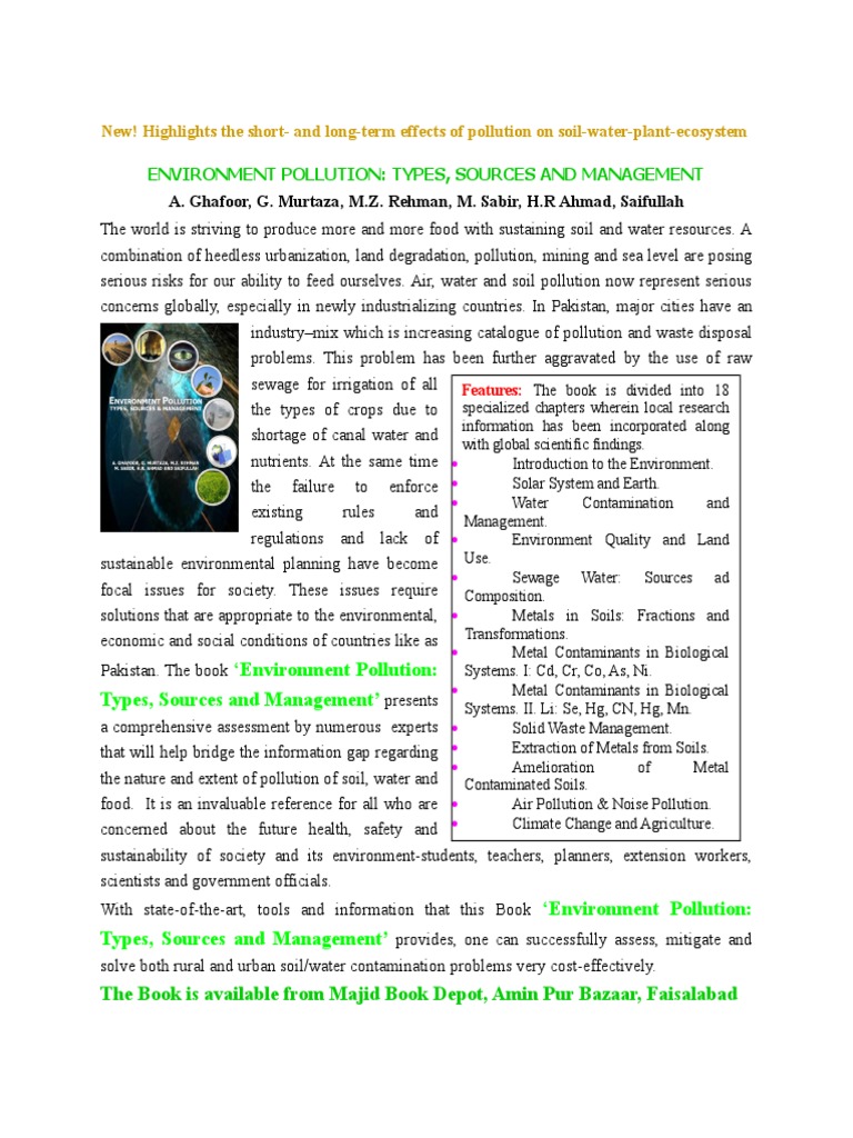 Environment Pollution Book Poster | Download Free PDF | Pollution ...