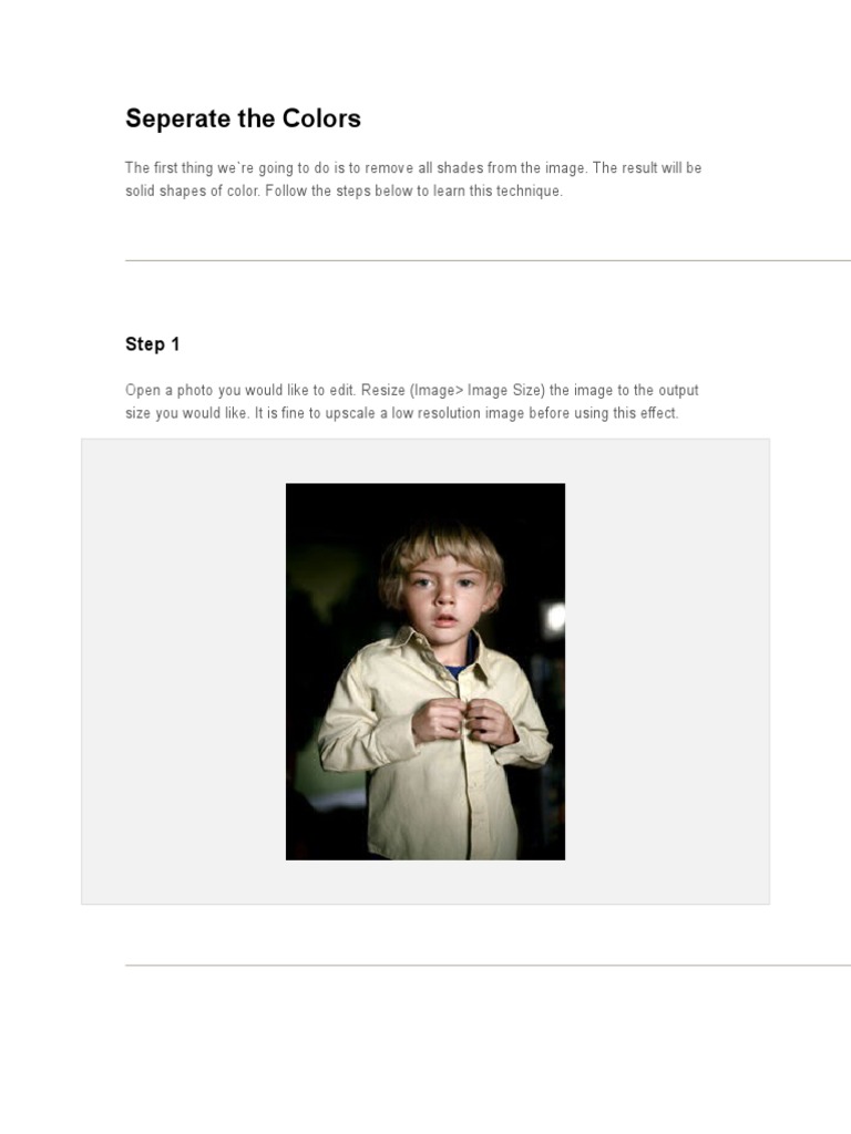 Seperate The Colors: Step 1 | PDF
