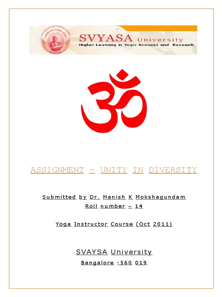 Unity in Diversity | PDF | Moksha | Yoga