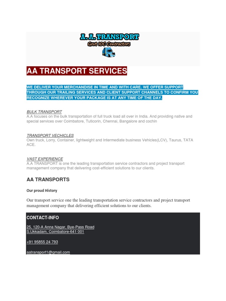AA Transport | PDF