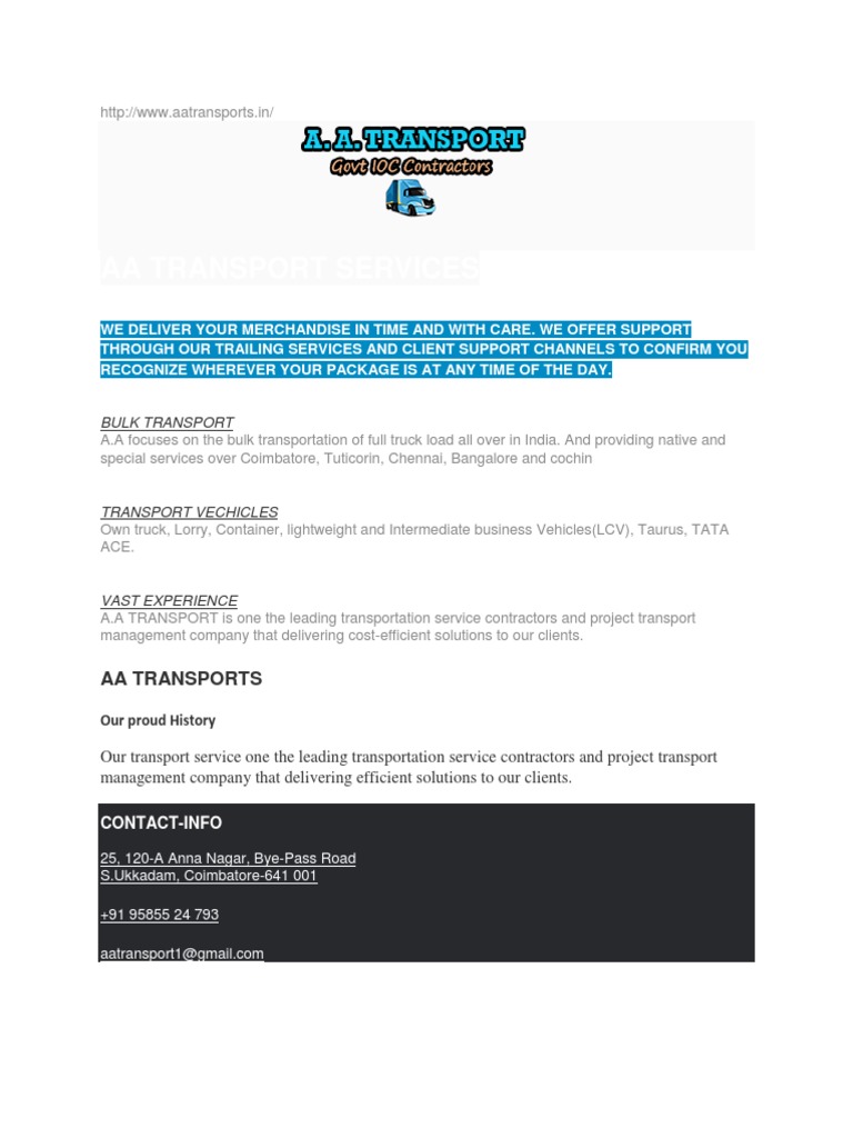 AA Transport | PDF