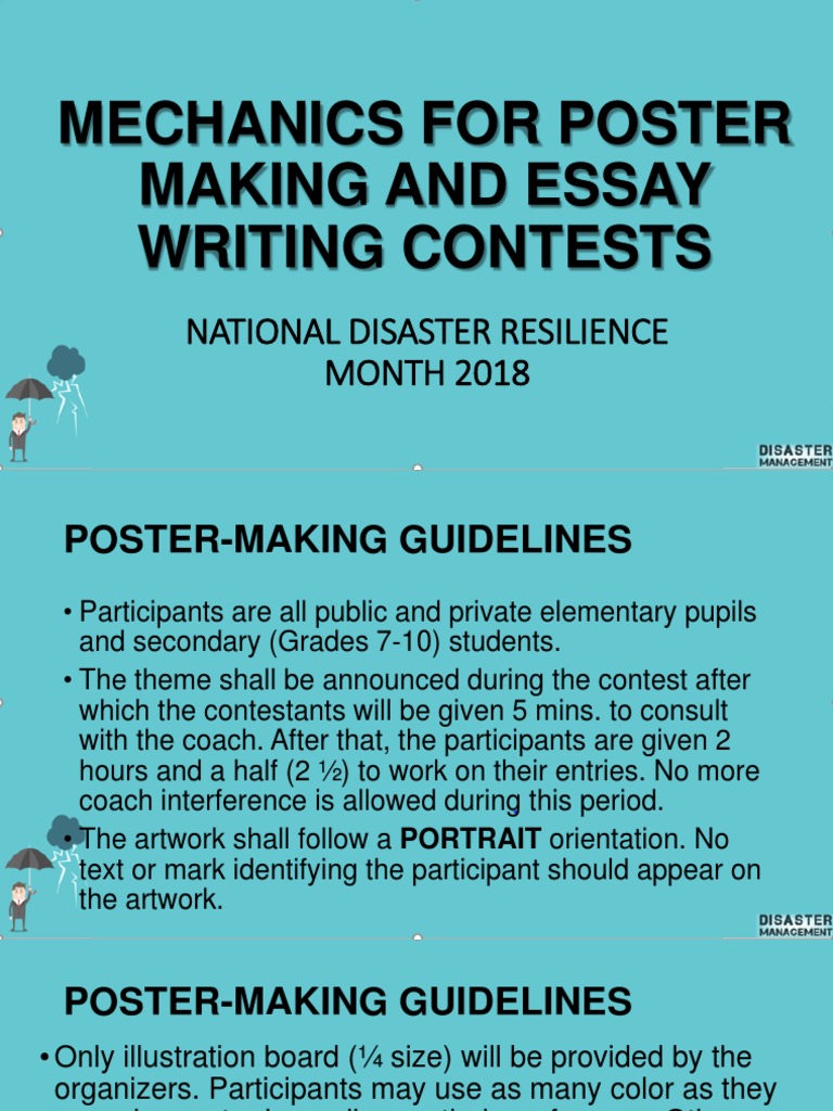Mechanics For Poster Making and Essay Writing Contests | PDF