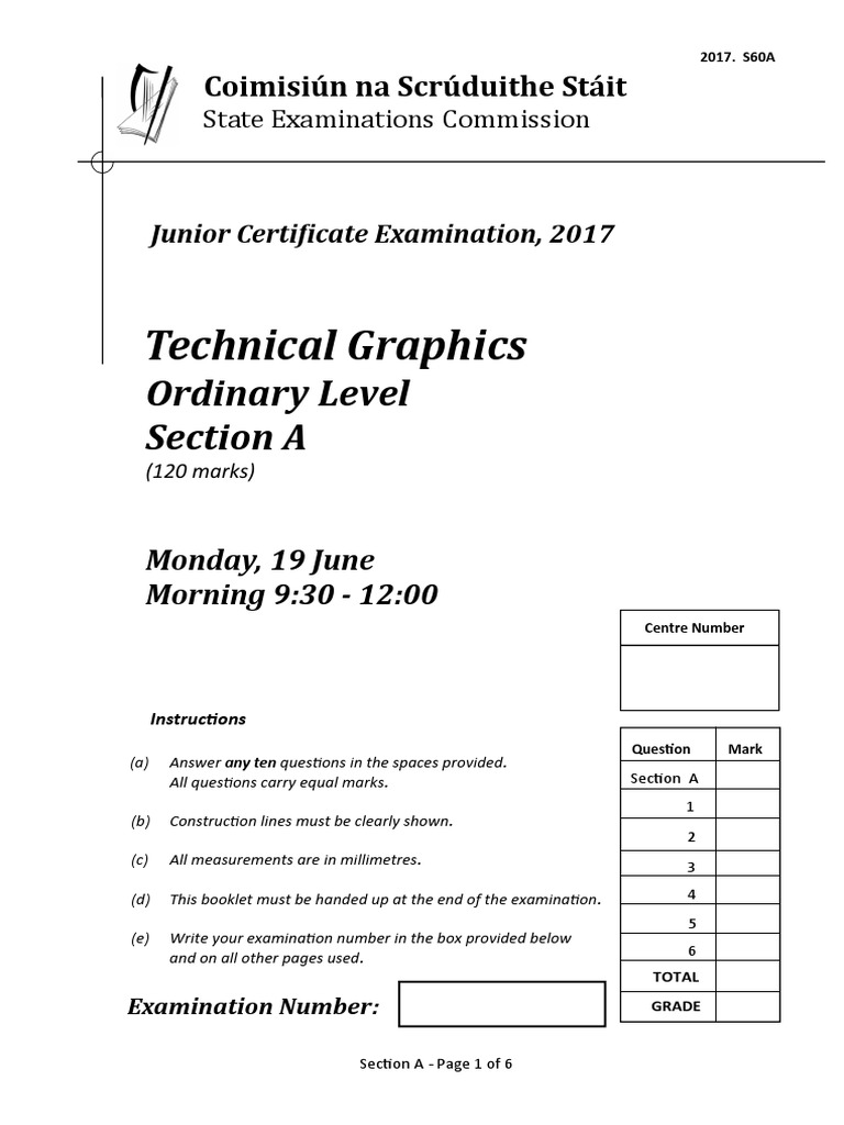 Technical Graphics: Ordinary Level Section A | PDF | Geometry ...