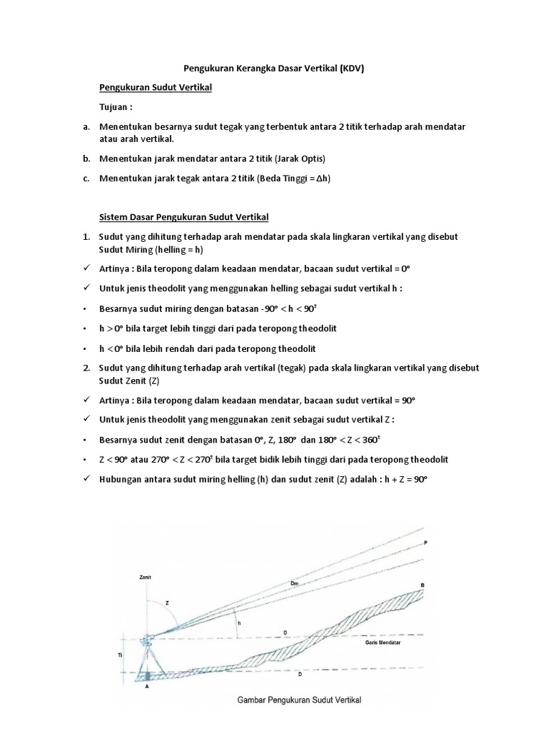 Pengukuran Kerangka Dasar Vertikal Dan Horizontal | PDF