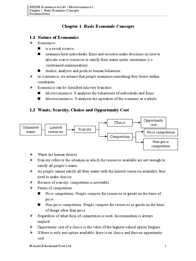 1 - Basic Economic Concepts | PDF | Goods | Economics