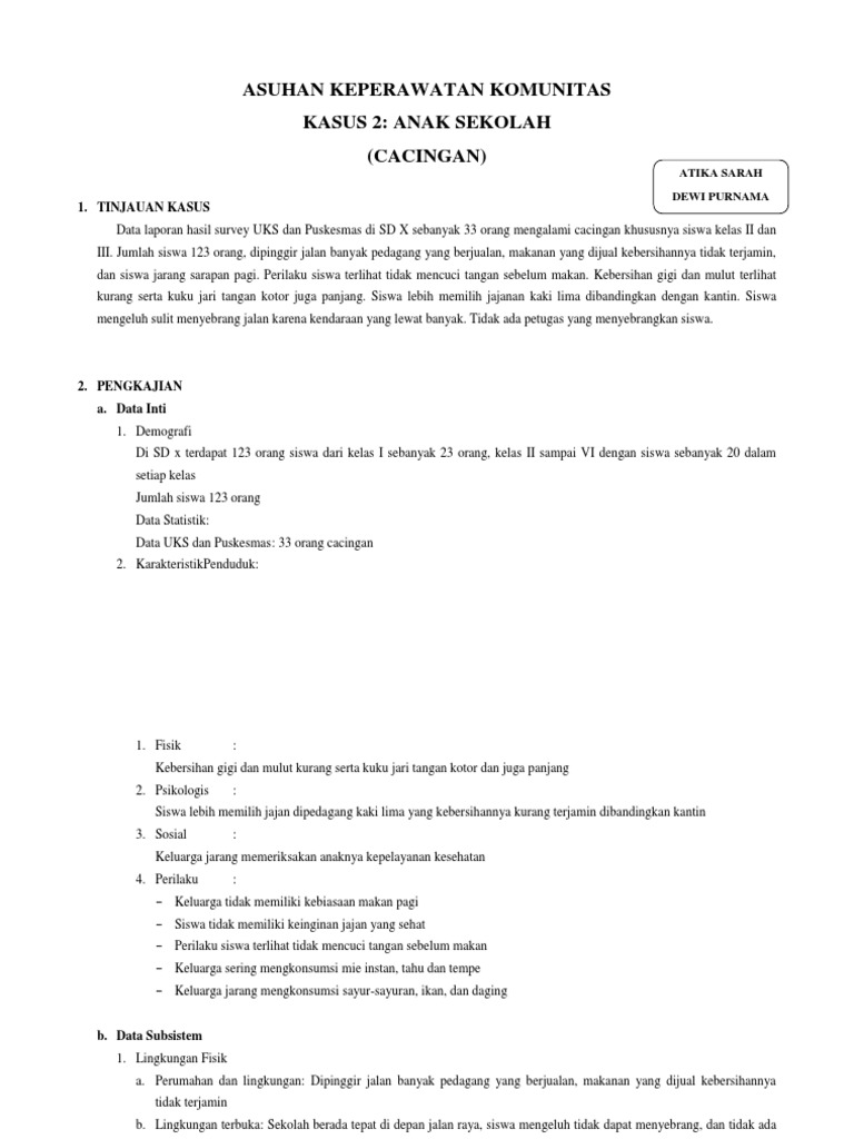 Askep Kasus 2 Komunitas III | PDF