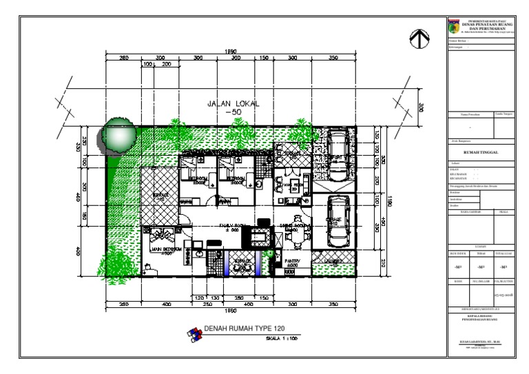 Denah Rumah Tipe 120 Meter Persegi | PDF