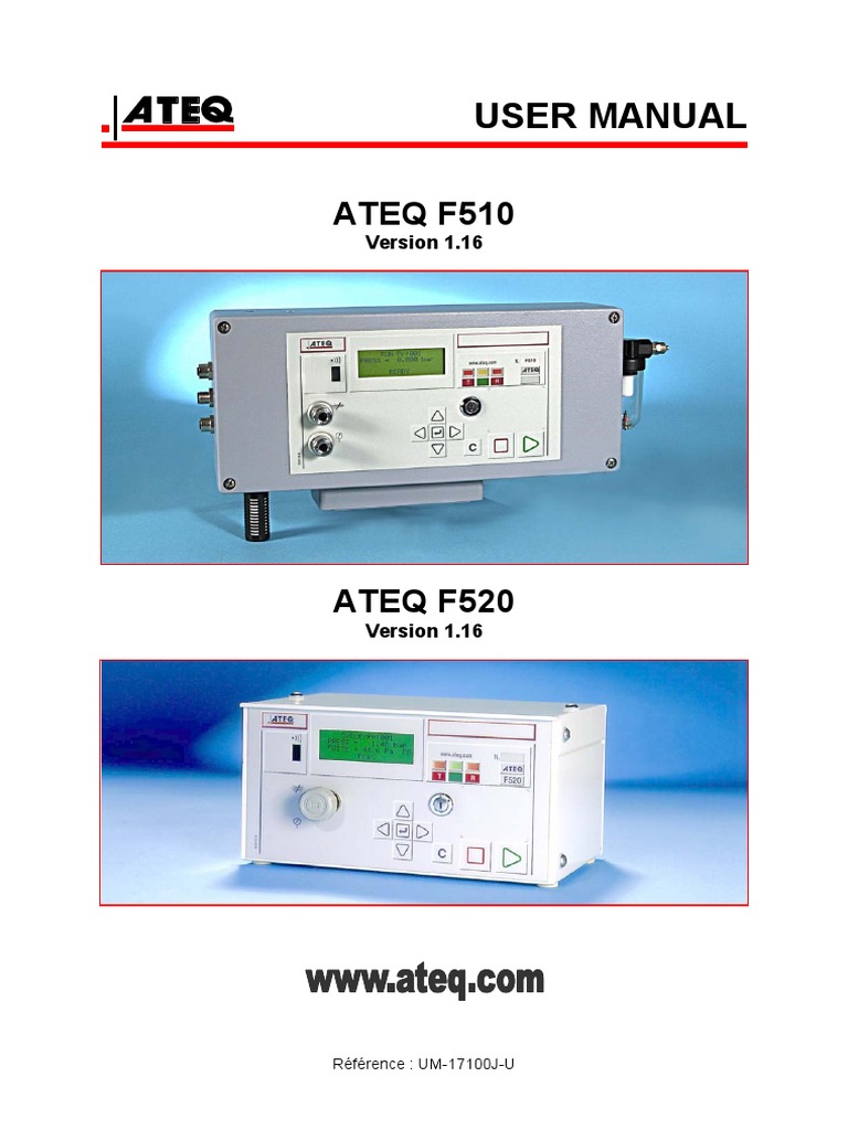 ATEQ F520 F510j-U1S | PDF | Electrical Connector | Leak