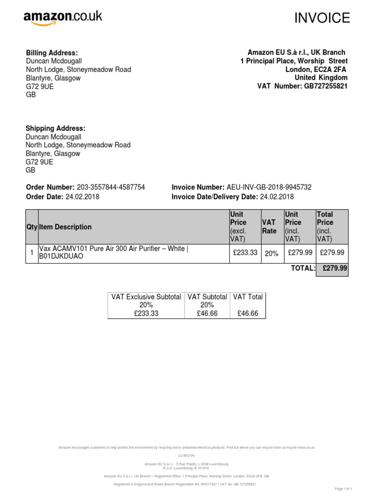 Invoice | Value Added Tax | Business
