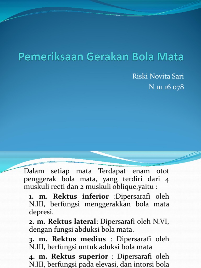 Pemeriksaan Gerakan Bola Mata 2 | PDF