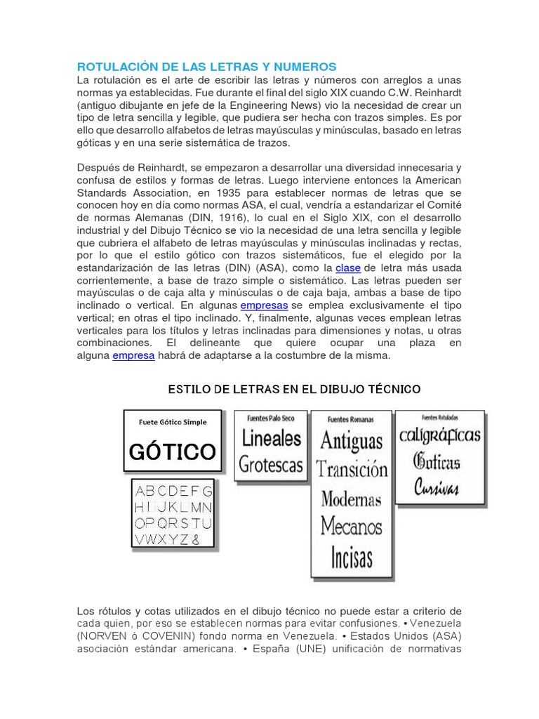 Rotulación de Letras y Números en Dibujo Técnico | PDF | Dibujo | Lápiz