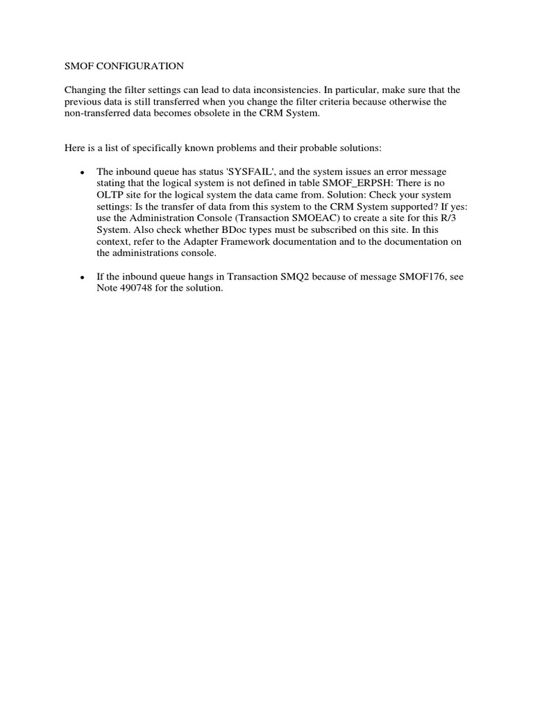 Smof Configuration | PDF
