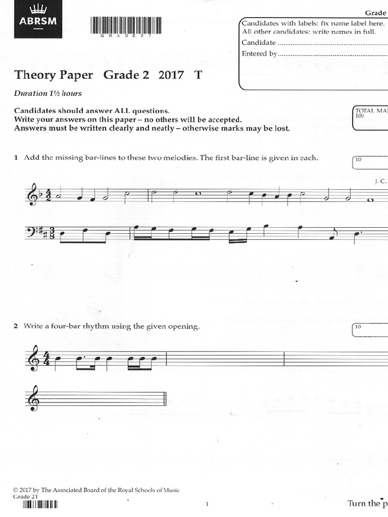 Abrsm Grade 2
