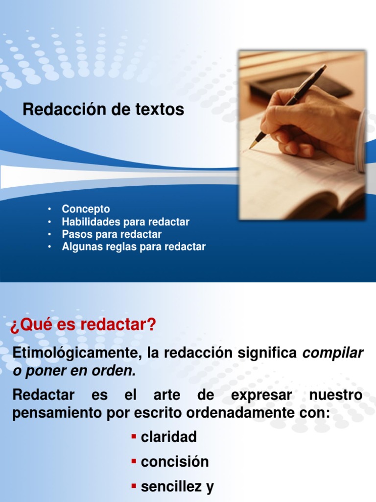 Material de Clase 9. 1. Concepto de Redacción | PDF