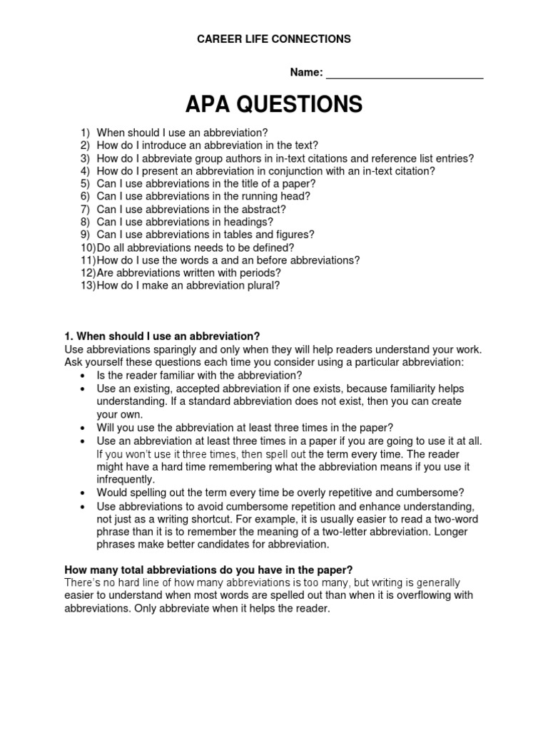 Apa Questions CLC 11 | PDF | Bracket | American Psychological Association