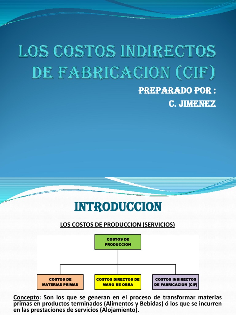 Los Costos Indirectos de Fabricacion (Cif) | Costo | Producción y ...