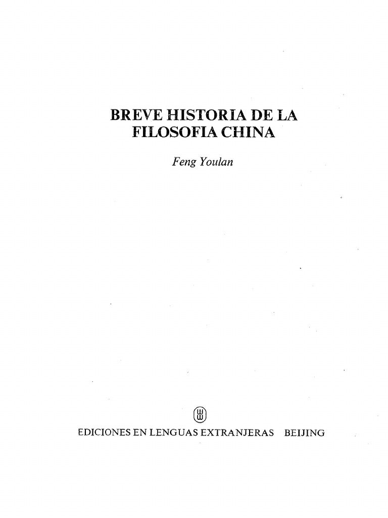 Feng Youlan - Breve Historia de La Filosofia China | PDF | Filosofía ...