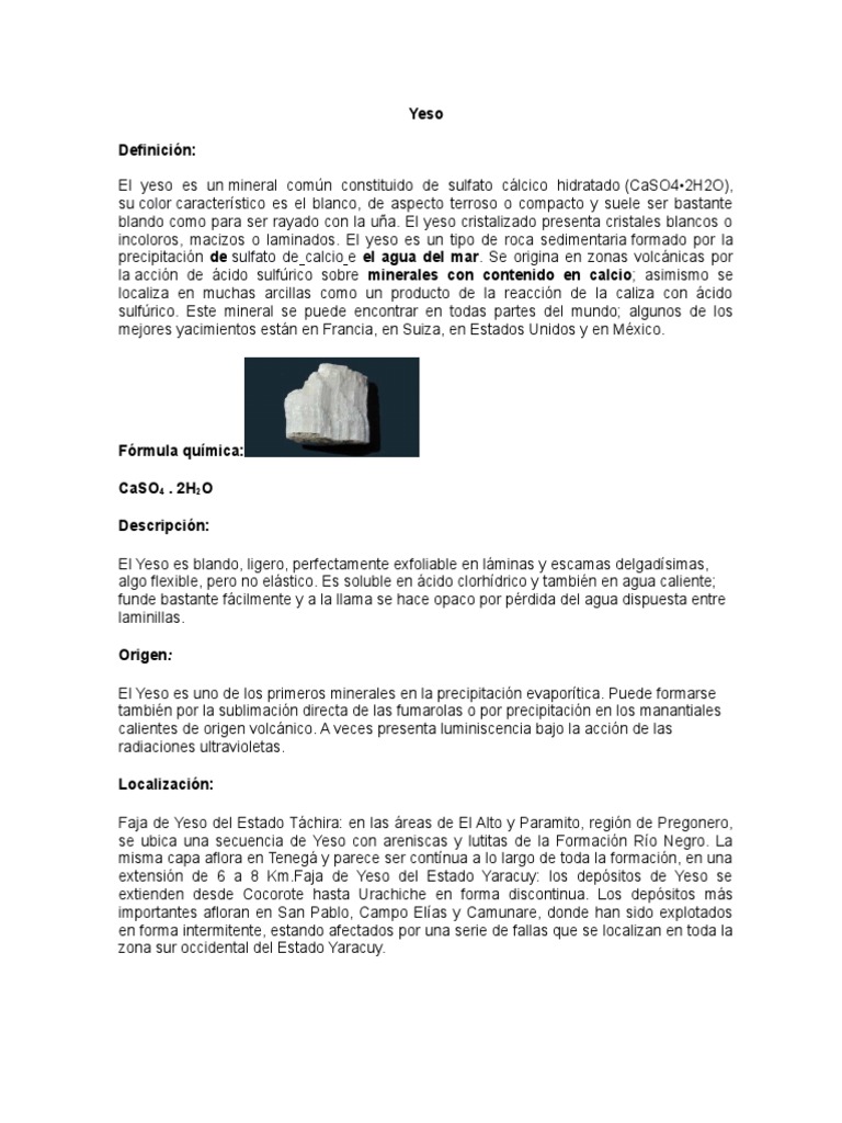 Yeso | PDF | Yeso | Yeso