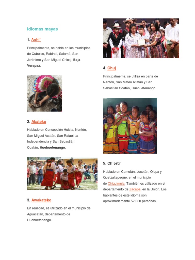 Idioma Awakateko en Huehuetenango | PDF | Familias de idiomas | Idiomas