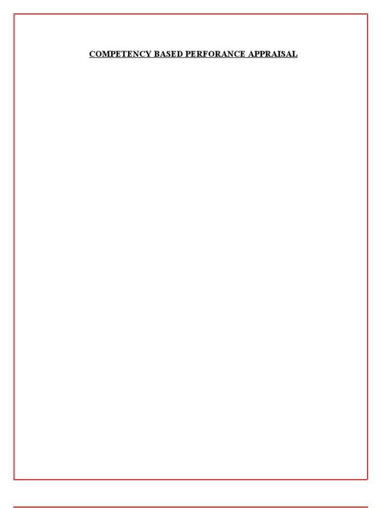 Competency Based Performance Appraisal | Download Free PDF | Competence ...