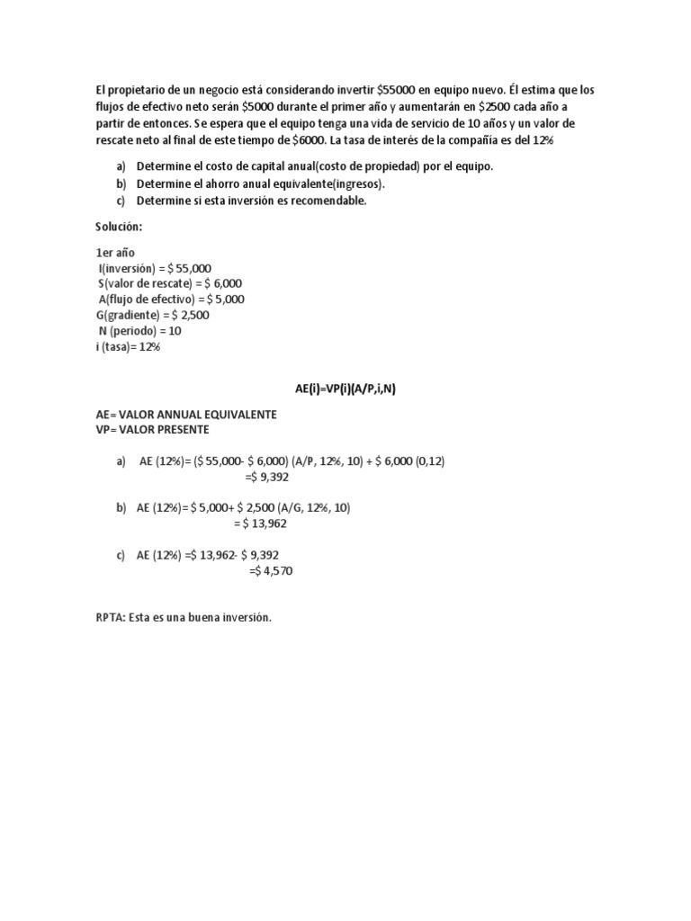 Ejercicio Ingeco | PDF