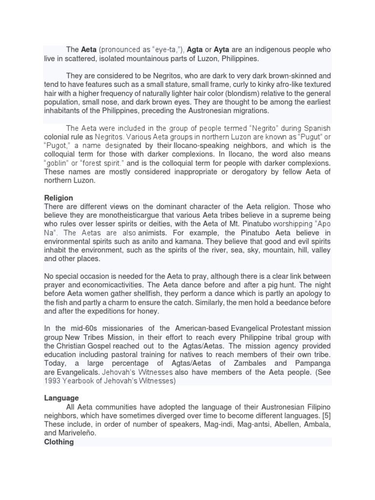 Aeta | PDF | Philippines