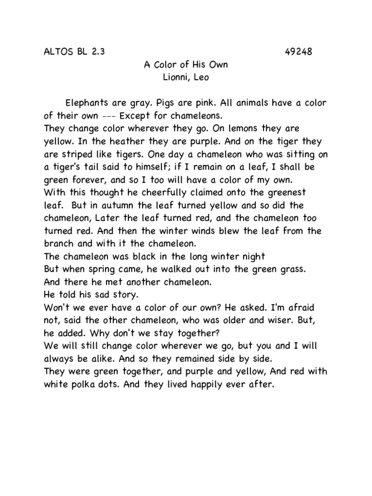 A Color of His Own | PDF